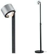 Paulmann 79717 Aldan, stojací lampa s dotykovým stmívačem, 17W LED 2700K stmívatelné, černá/broušený hliník, výška 112 až 157cm