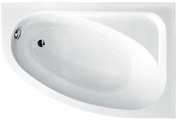 Besco Akrylátová asymetrická vana Cornea 140x80 (150x100) Barva: Bílá, Rozměry (cm): 140x80, Orientace: Pravá