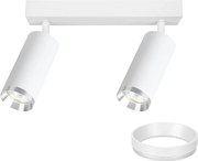 Bodové svítidlo Mica, 2x bílé/chromové kovové stínítko, w