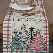VÁNOČNÍ BĚHOUN NA STŮL MERRY CHRISTMAS 33X183 CM VZOROVANÝ