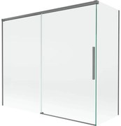 Mexen Rox sprchový kout na vanu 2dílný posuvný 180 + 80 x 150 cm, transparentní, gun metal - 8C9-180-080-95-00