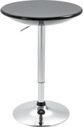 HOMCOM Kulatý Barový Stůl s Otočným Víkem, Plynovým Zvedáním a Nastavitelnou Výškou, Ocelová Základna, Φ61x76-97cm, Černý | Aosom
