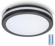 LED Koupelnové stropní svítidlo se senzorem LED/24W/230V pr. 30 cm černá + DO