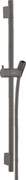 Hansgrohe Unica, S Puro sprchová tyč 650 mm se sprchovou hadicí Isiflex 1600 mm, kartáčovaný černý chrom, HAN-28632340