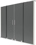 Mexen Velar L Duo, 2-křídlová posuvná vanová zástěna 200 x 150 cm, 8mm šedé sklo, broušená ocel, 896-200-003-42-97
