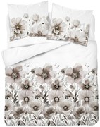 Detexpol Bavlněné povlečení 220x200 bílá béžová šedá květy 5249 A Bavlna 48