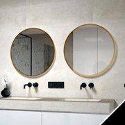 Comodo Zrcadlo v černém kovovém rámu s LED podsvícením po obvodu Nikoletta LED 17 BLACK Typ: bez vypínače, Rozměry (cm): 60x60 - (Nikoletta LED 17/60 BLACK)