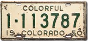 Americká SPZ Colorado 1950 Colorful 1-113787