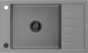 Mexen Elias, granitový dřez granitový 795x480x200 mm, 1-komorový, šedá s černým sifonem, 6511791005-71-B
