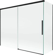 Mexen Rox, 2-křídlová posuvná vanová zástěna 190 + 80 x 150 cm, 8mm čiré sklo, černý matný profil, 8C9-190-080-70-00