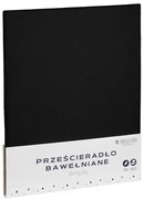 Spod Igły i Nitki Bavlněné prostěradlo 160x200 černé jednobarevné Jednoduše