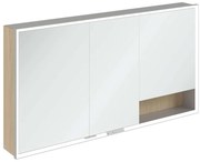 Villeroy & Boch My View+ - Zrcadlová skříňka s LED osvětlením 140x75x17 cm, 3 dvířka, Nordic Oak/šedá A48114VJ