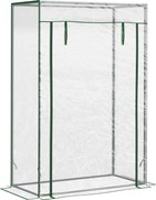Outsunny Skleník s PE Mřížkovou Fólií, Dveře, Zimní Fóliový Skleník z Oceli, Skleník na Balkon, Zahradu, Dům pro Rajčata 100 x 50 x 150 cm, Rajčatový
