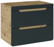 Závěsná skříňka pod umyvadlo Aruba 8202 s deskou 70 cm dub craft zlatý/vesmírně šedá mat