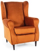 Křeslo Baron Velvet, oranžová / černá