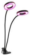 LED Stm flex. stolní lampa s klipem pro pěst. rostlin VITARO 2xLED/4W/230V černá