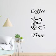 Živá Zeď Samolepka na zeď Coffe time Barva: černá