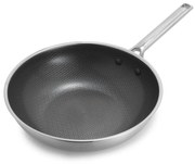 GreenPan Nerezová wok pánev s hybridním keramickým nepřilnavým povrchem Thermobond, kolekce Apex, 28 cm CC010199-001