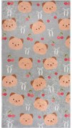 Šedý/hnědý pratelný dětský koberec 80x150 cm Cute Teddies – Vitaus
