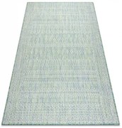 Koberec SISAL SION aztécký 22184 Diamanty ploché tkaní zelená / modr