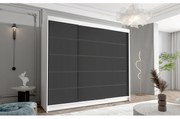 Velká šatní skříň DAVOS VII 250 cm Bílá/Černá