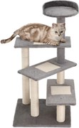 PawHut stabilní kočičí strom, nosnost 15 kg, schody pro kočky, 3 stupně, béžová, šedá, 48,5 x 48,5 x 100 cm | Aosom