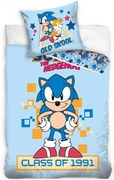 Souprava ložního povlečení Ježek Sonic  - retro motív Class of 1991 - 100% bavlna - 70 x 90 cm + 140 x 200 cm