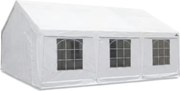 Zahradní párty stan 5x6 m PVC (500 g/m²) – Bílý, kompletní s bočními stěnami - -