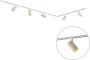 Moderní kolejnicový systém s 5 bodovými světly bílý s béžovou 1-fázový GU10 70mm - Iconic Jeana Luxe