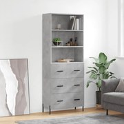 Skříň highboard betonově šedá 69,5x34x180 cm kompozitní dřevo