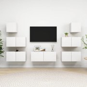 7dílný set TV skříněk bílý kompozitní dřevo 3078712