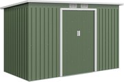 Outsunny Kovová Kůlna na Nářadí 6,3m³ 280x130x172cm Skladovací Kůlna s Pultovou Střechou a Posuvnými Dveřmi, Odolná proti Počasí - Antracitová, Světle