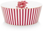 Pip Studio Royal stripes miska Ø15cm, bílo-tmavě růžová