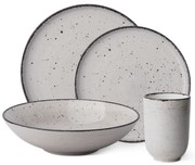 Porcelánový set 16 ks – Gaya Atelier šedé frkané - 453096