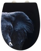 Černé WC sedátko z nerezové oceli Wenko Elephant