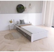 Maxi Postel z masivu Iris 80x200 cm, Bílá/BÍLÁ