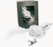 Ručně malovaná vánoční ozdoba Sparrow Ice White