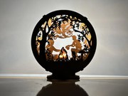 Li-Go "U ohně" dřevěná lampa s LED plameny 20x22 cm provedení povrchu: dub světlý