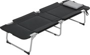 Outsunny Skládací Kempingová Postel s Polštářem a Taškou 183 x 66 x 33 cm, Příruční Postel do 114 kg, Skládací Postel pro Dospělé, Vnitřní i Venkovní
