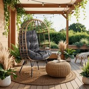 Designové zahradní křeslo Rouen šedá