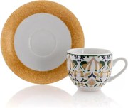 Sada porcelánových šálků s podšálky SALAMANCA 100 ml 6 ks
