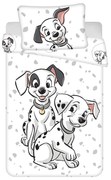 Bílé bavlněné dětské povlečení do postýlky 100x135 cm 101 Dalmatians – Jerry Fabrics