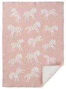Vlněná dětská deka Pony dusty pink 65x90, Klippan Švédsko Růžová