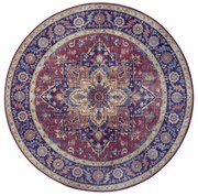 Hanse Home, Kusový koberec Asmar 104000 Plum/Red kruh, 160x160 (průměr) kruh, červená, chodba / předsíň