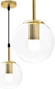 Toolight Závěsná stropní lampa skleněná koule zlatá APP686-1CP