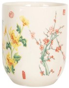Porcelánový kalíšek na čaj s japonskými květy – 100 ml