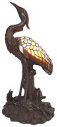 Vitrážová stolní lampa Tiffany Pélican – 21x21x53 cm