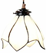 Bílá závěsná Tiffany lampa ve tvaru květu Jurren – 18x115 cm