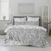 Povlečení bavlněné Merlot šedé TiaHome - 1x Polštář 90x70cm, 1x Přikrývka 140x200cm