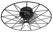 Stropní ventilátor černý 62 cm vč. LED stmívatelný s dálkovým ovládáním - Yaran